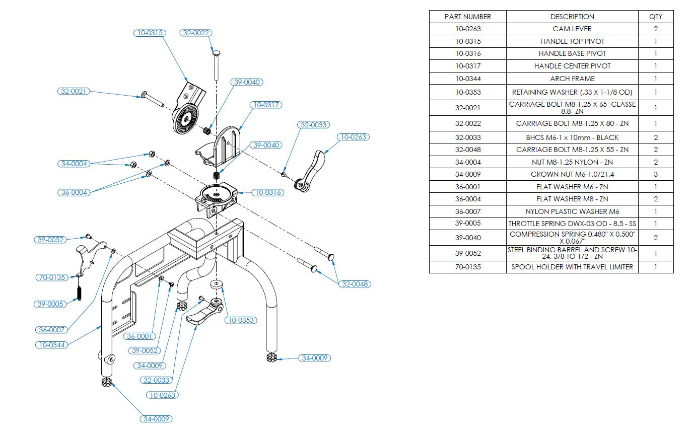 ARCH ASSEMBLY SPARE PARTS – 600MH CAN